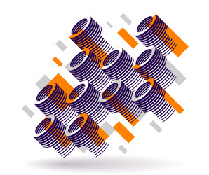 Cylinders pattern abstract 3d isometric Royalty Free Vector