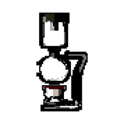 Pot syphon coffee maker game pixel art Royalty Free Vector