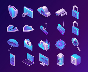 Hacking icons set Royalty Free Vector Image - VectorStock