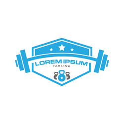 Creative and modern gym logo design Royalty Free Vector