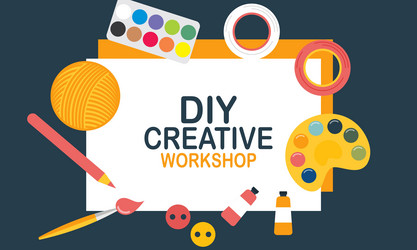 Diy creative workshop idea concept Royalty Free Vector Image