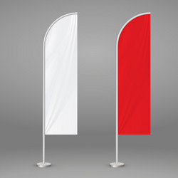 Blank beach flag outdoor empty stands Royalty Free Vector