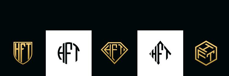 Initial letters gft logo designs bundle Royalty Free Vector