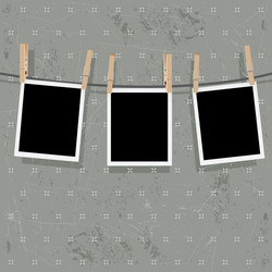 Photo card frame rope hanging digital photography Vector Image