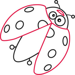 Coloring page of cartoon butterfly Royalty Free Vector Image