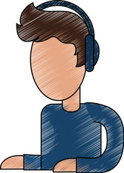 Call center agent symbol Royalty Free Vector Image