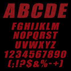 Neon city color red font english alphabet Vector Image