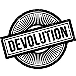Devolution rubber stamp Royalty Free Vector Image