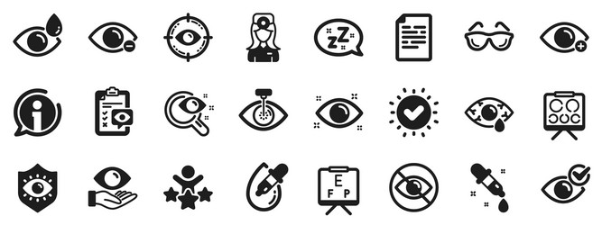 Optometry eye doctor icons medical laser Vector Image