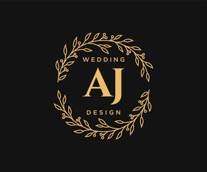 Aj initials letter wedding monogram logos Vector Image