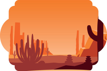 Beautiful desert landscape scene Royalty Free Vector Image