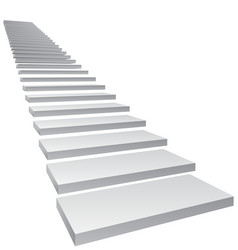 Realistic 3d detailed white upward clear stairs Vector Image