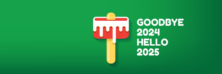Goodbye 2024 hello 2025 year concept Royalty Free Vector