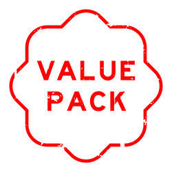 Red color inserted label with word value pack Vector Image