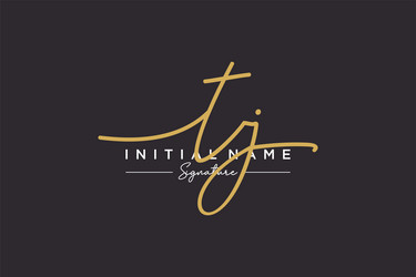 Initial tj signature logo template hand drawn Vector Image
