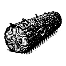 Wood log stack silhouette isolated on white Vector Image