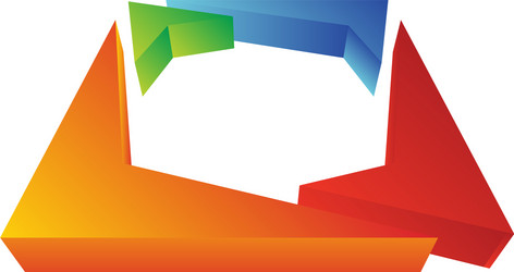 3d interlocking squares icon - connected Vector Image