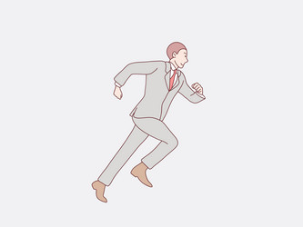 Attractive young business man running forward Vector Image