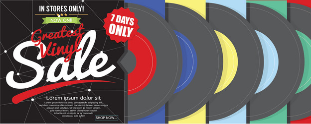 Vinyl sale banner promotion discount Royalty Free Vector