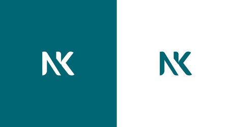 Nk monogram logo design icon brand identity Vector Image