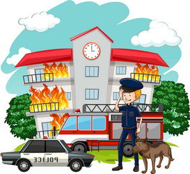 Fire work in orange and blue color Royalty Free Vector Image