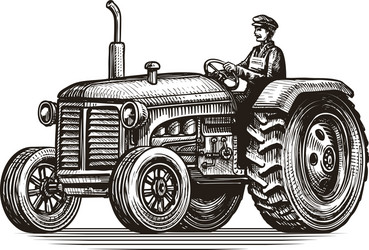Hand-drawn farm truck tractor transport sketch Vector Image