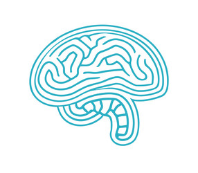 Brain line mind image Royalty Free Vector Image