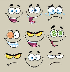 Square cartoon emoticons collection -1 Royalty Free Vector
