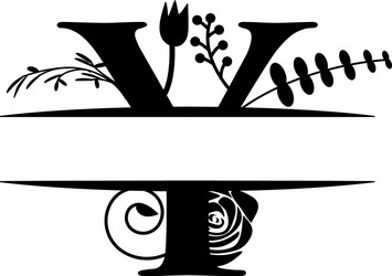 Decorative monogram split letter graphic design Vector Image