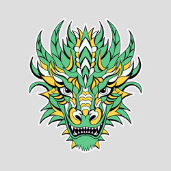 Yellow Dragon Head Vector Images (over 460)