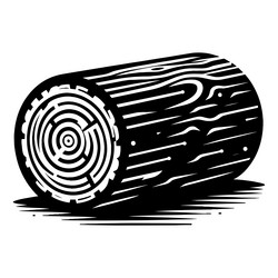 Wood log stack silhouette isolated on white Vector Image