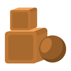Stacked wooden blocks toy Royalty Free Vector Image