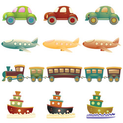 Cartoon vehicles set Royalty Free Vector Image