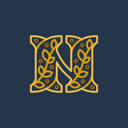 Floral Letter N Ornament Font Vector Images (over 420)