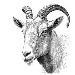 Realistic Goat Drawing
