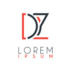 Logo between letter z and d or zd Royalty Free Vector Image