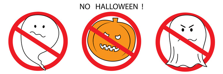 No ghost sign red circle prohibited icon Vector Image