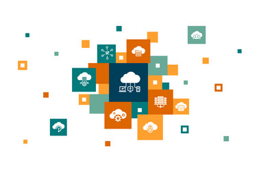 Cloud computing infographic 10 steps ui design Vector Image
