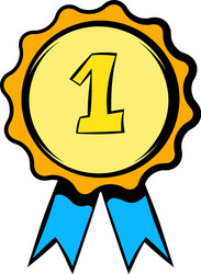 First place medal icon cartoon Royalty Free Vector Image