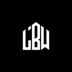 Lbw letter logo design on black background Vector Image