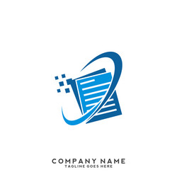 Paper document logo for software agency Royalty Free Vector