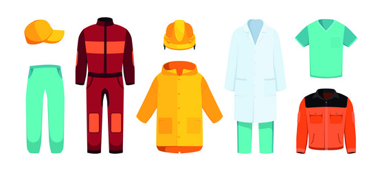 Realistic uniform workwear clothes mockup Vector Image