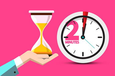 Two minutes clock symbol 2 minute icon Royalty Free Vector
