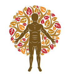 Graphic muscular human self being Royalty Free Vector Image