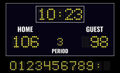 Live scoreboard graphic Royalty Free Vector Image