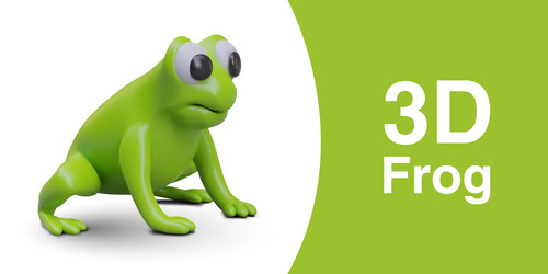 Small green frog side view realistic Royalty Free Vector