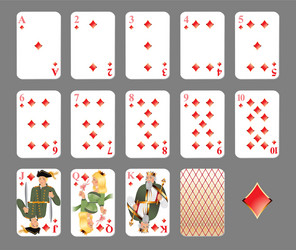 Deck spanish playing cards cups from ace Vector Image