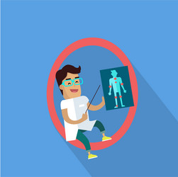 Science alphabet concept in flat design Royalty Free Vector