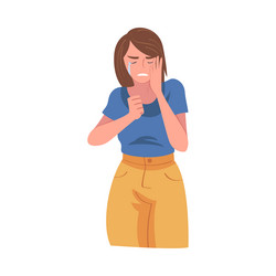 Crying woman character weeping and sobbing from Vector Image