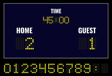 Led digital scoreboard Royalty Free Vector Image